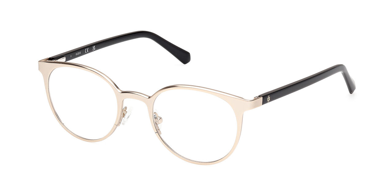 Guess GU50192 032 Oval Shiny Pale Gold Eyeglasses | SmartBuyGlasses US