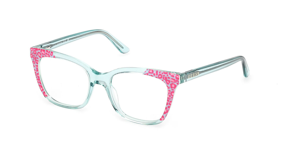 Guess GU50268 Kids 089 Square Transparent Shiny Turquoise/Pink Tortoise ...