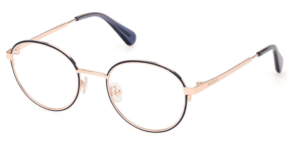 Max & Co. MO5138 092 Oval Shiny Blue/Gold Eyeglasses | SmartBuyGlasses US