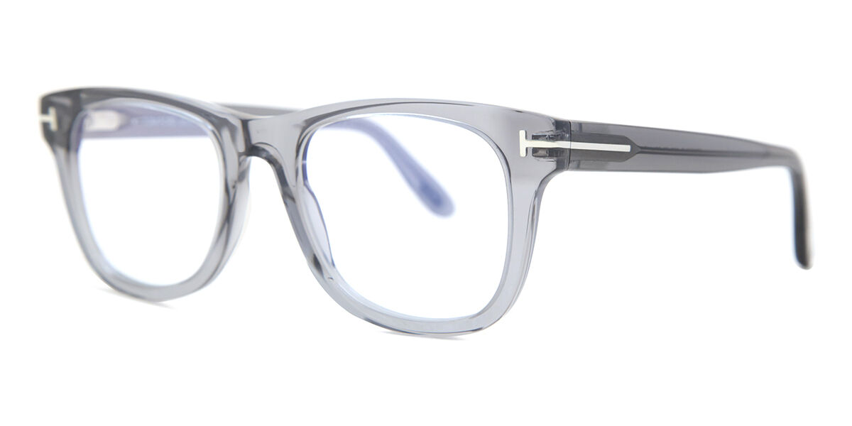 Tom Ford FT5820-B 020 Blue-Light Block Square Clear Grey Eyeglasses ...