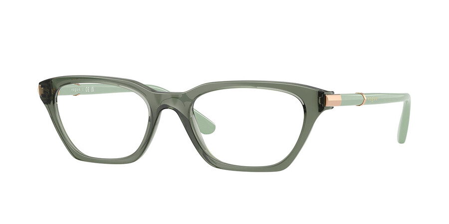Vogue Eyewear VO5698 3086 Cat Eye Transparent Mallard Green Eyeglasses ...
